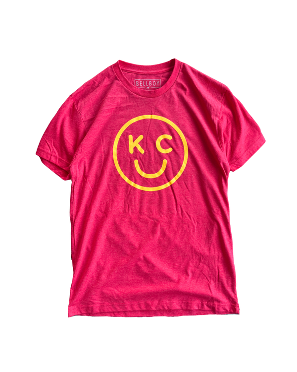 BELLBOY | KC SMILEY T-SHIRT - RED - Westside Storey