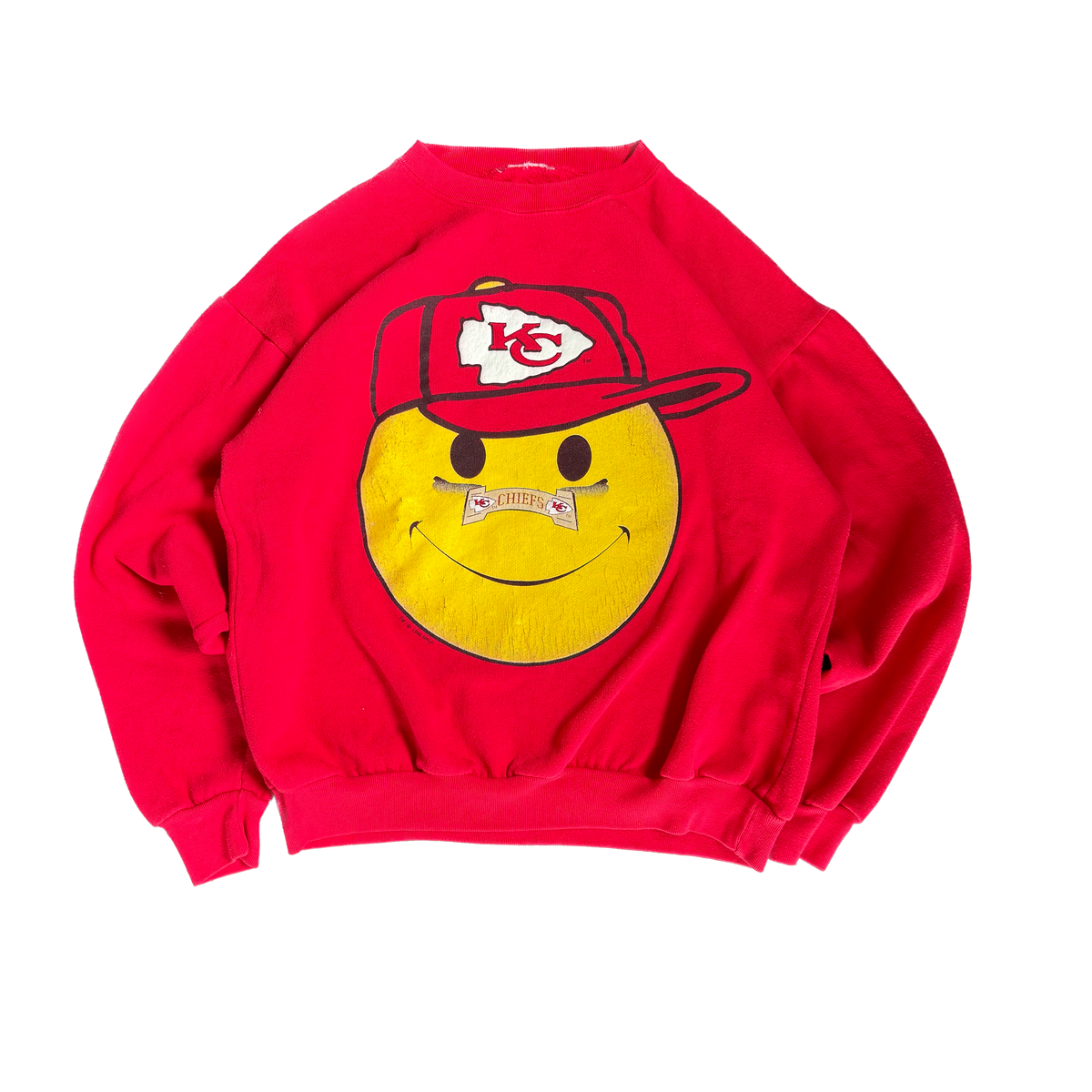 WESTSIDE STOREY VINTAGE | VINTAGE 90'S KC CHIEFS SMILEY SWEATSHIRT - R ...